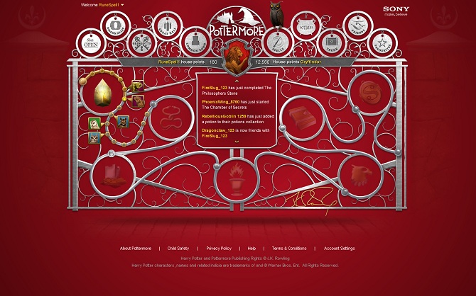 Gryffindor Pottermore Welcome Letter